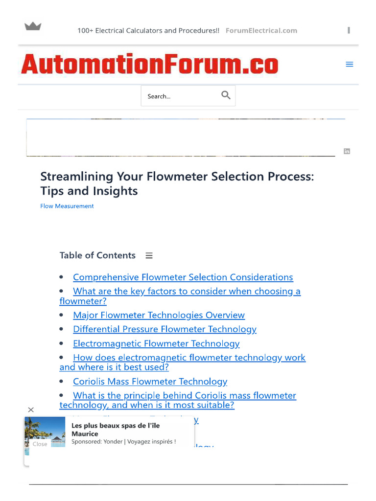 Flow Meter Selection | PDF