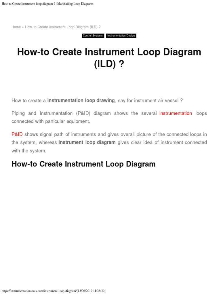 How-To Create Instrument Loop Diagram - Marshalling Loop Diagrams | PDF | Instrumentation ...