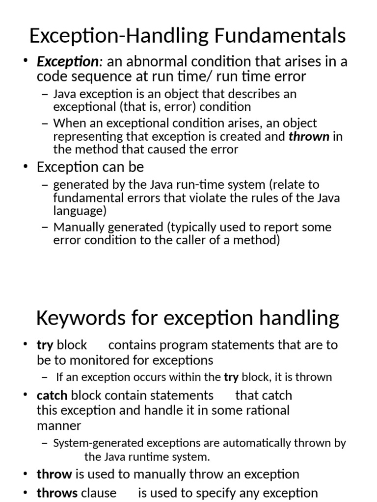 Exception | PDF | Programming Paradigms | Software