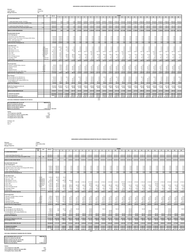 Cash Flow Pakej Usahawan Cendawan | PDF