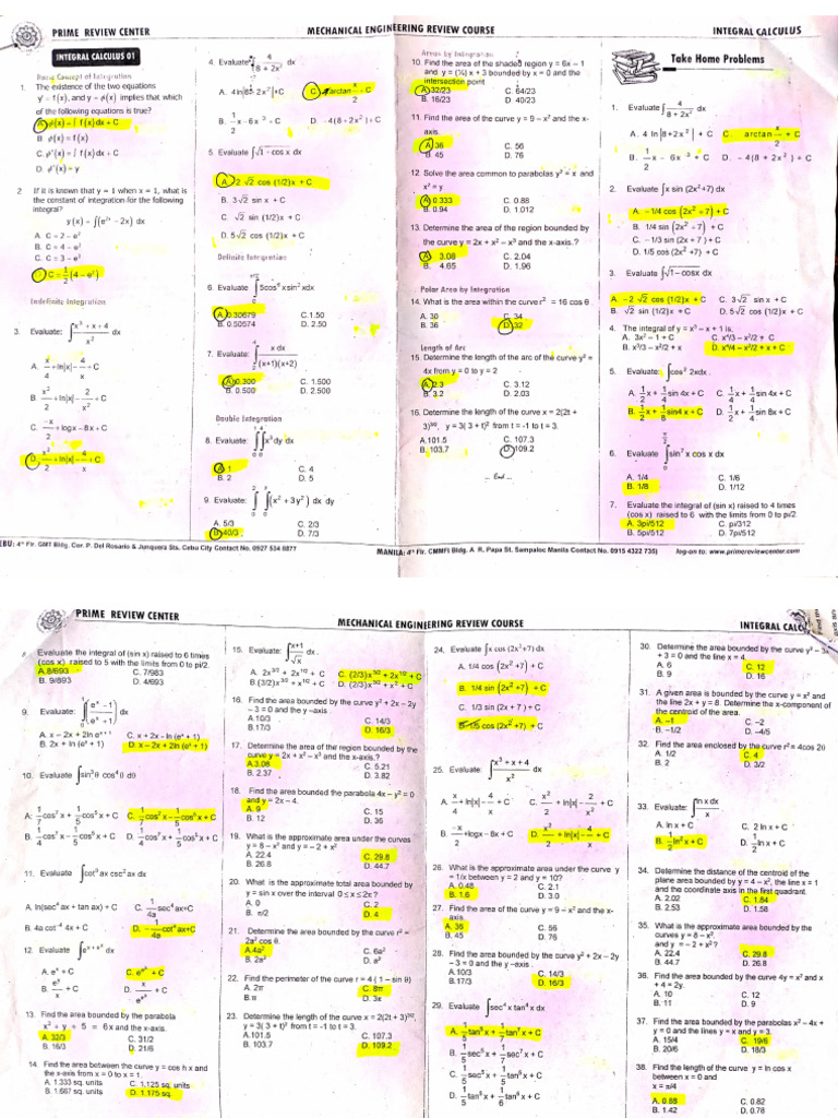 Integral Calc 1 | PDF