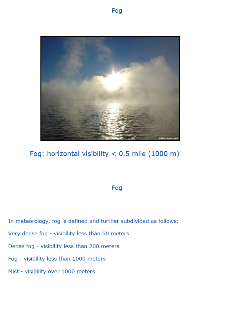 Types and Causes of Fog Explained | PDF