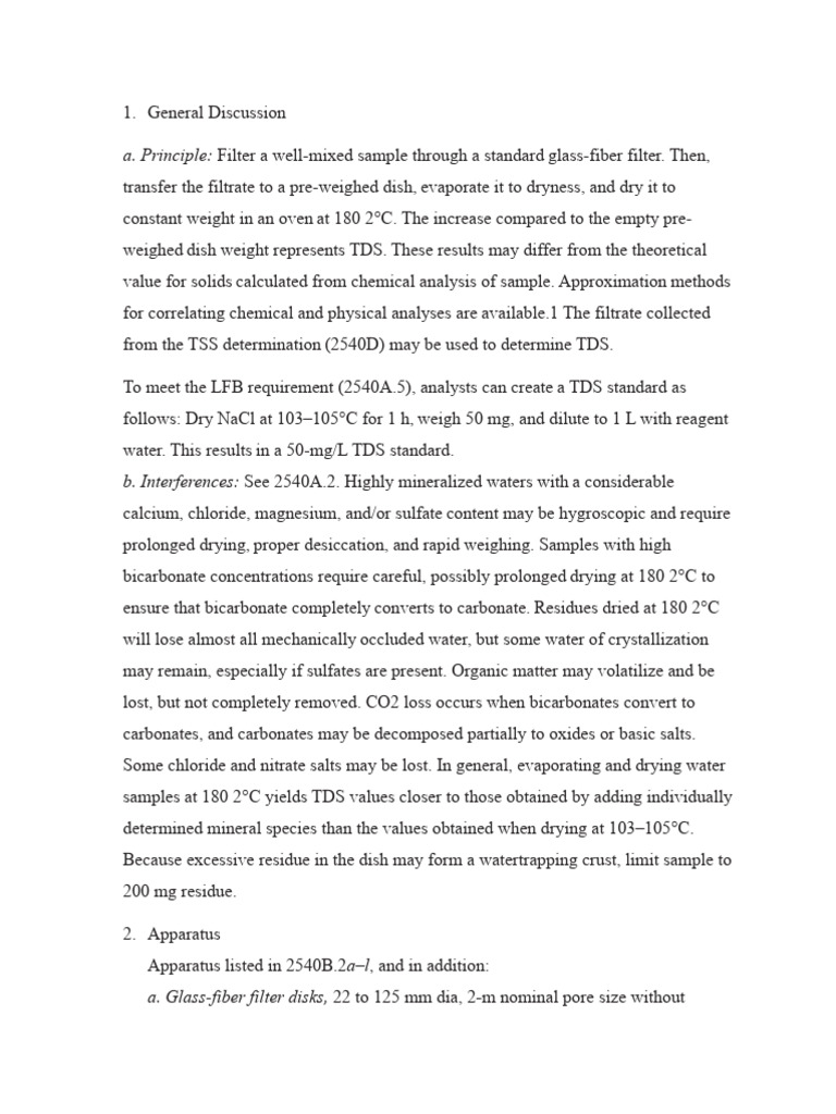 Tds-Smeww 2540 C | PDF | Filtration | Water