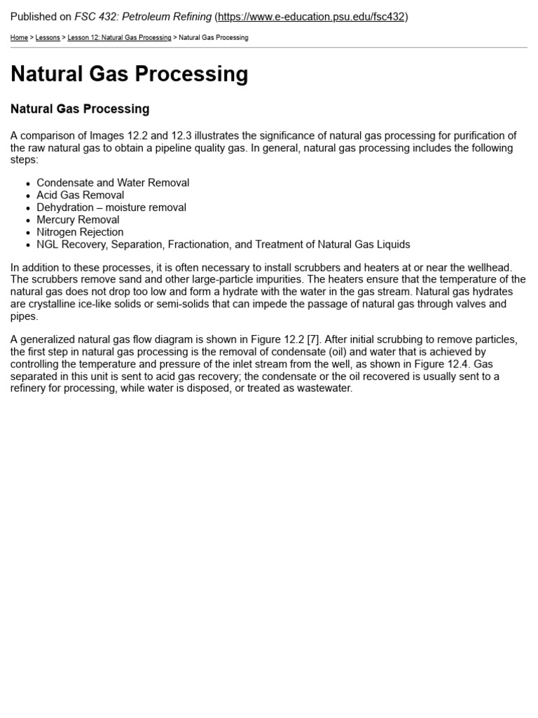 Natural Gas Processing | PDF | Natural Gas Processing | Chemistry