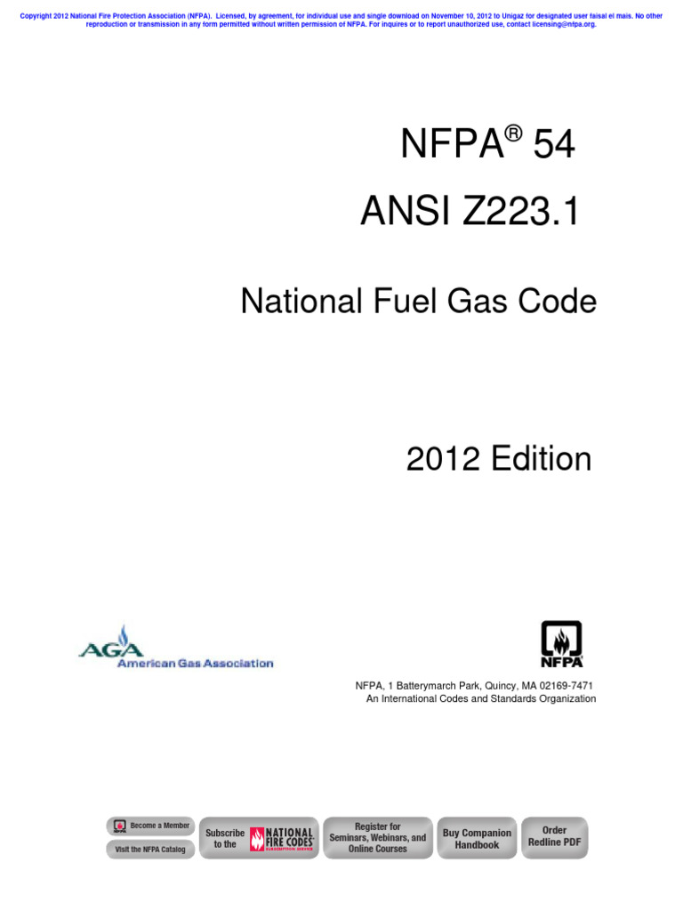 NFPA54 Pressure Test | PDF | Leak | Pressure