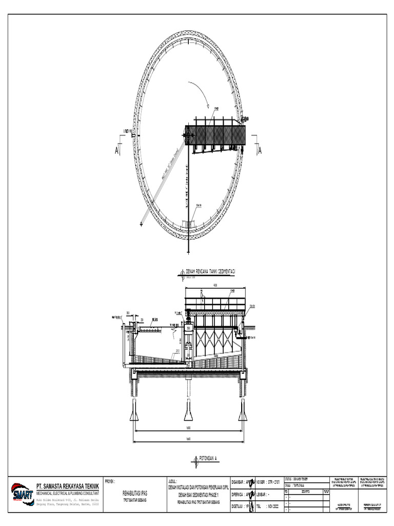 Denah dan Detail Tanki Sedimentasi | PDF