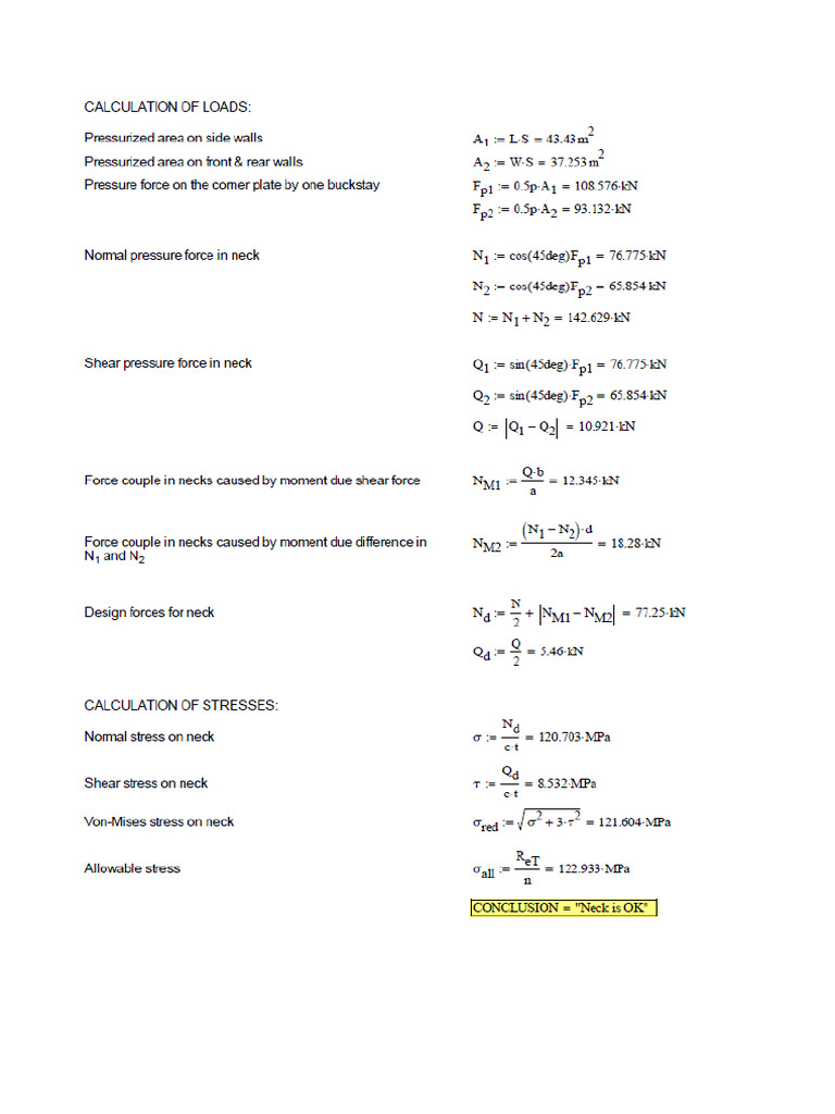 Calculation of Loads | PDF