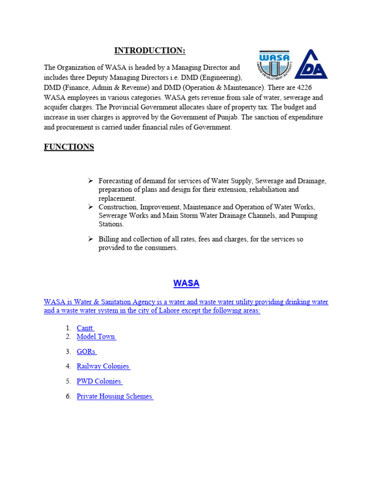 Wasa | Download Free PDF | Water Supply | Taxes