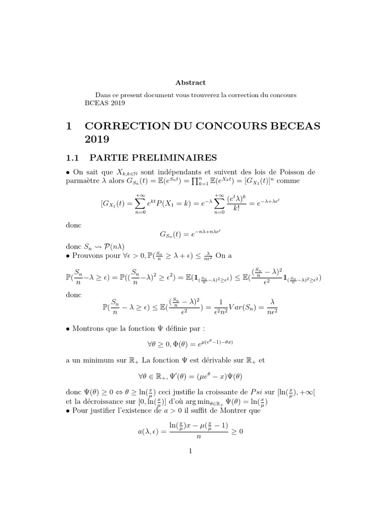 Correction BCEAS 2019 | PDF | Limite (mathématiques) | Fonction monotone