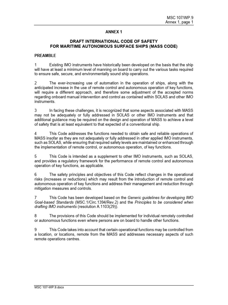 Draft MASS Code 5 June 2023 | PDF | Risk | Safety