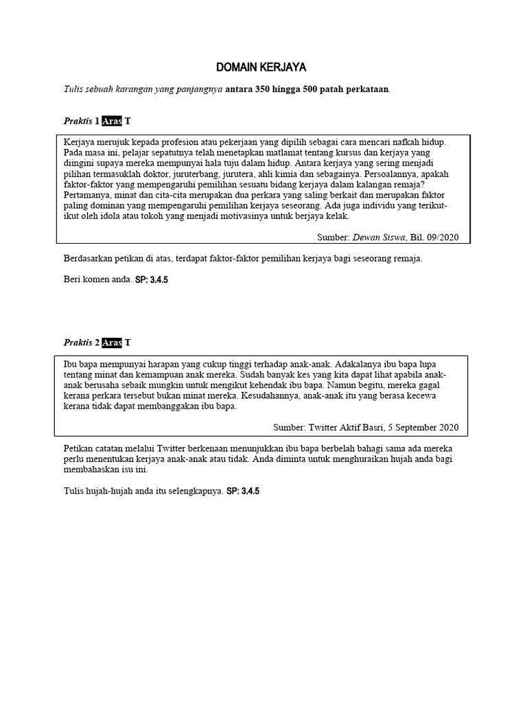 Praktis Ekstra (Domain Kerjaya) | PDF