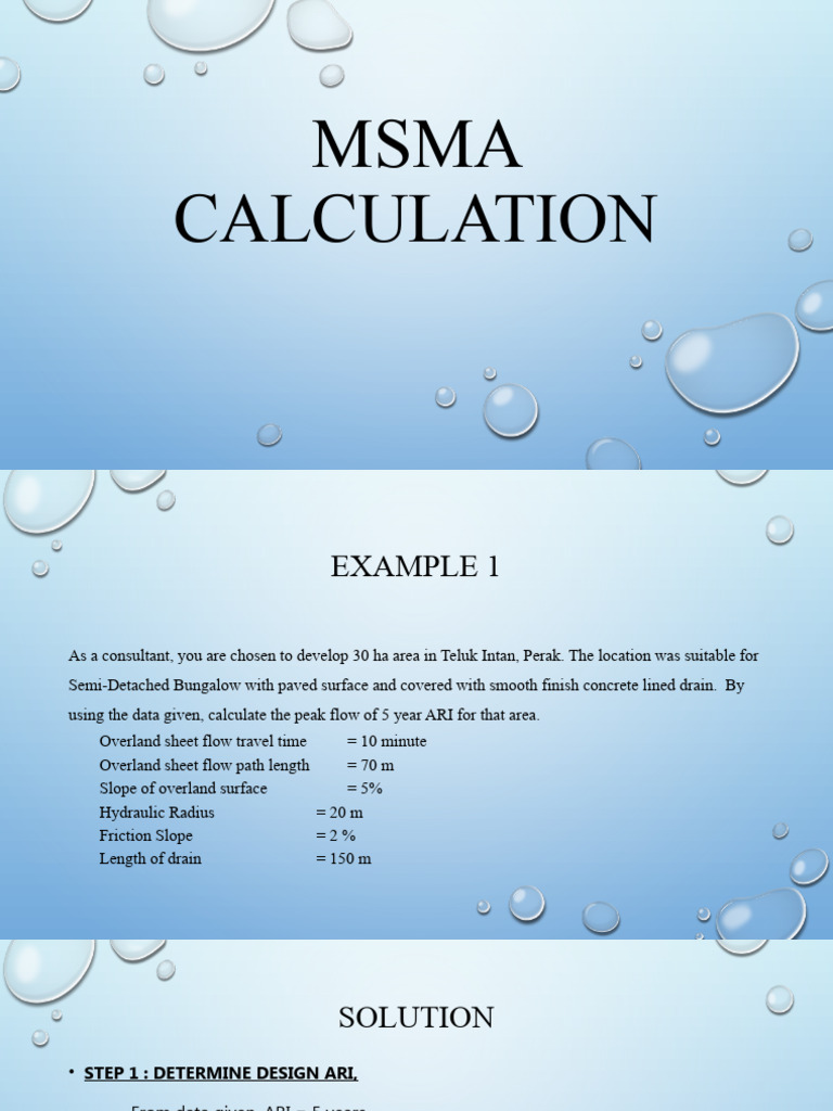 Msma Calculation | PDF | Storm Drain | Stormwater