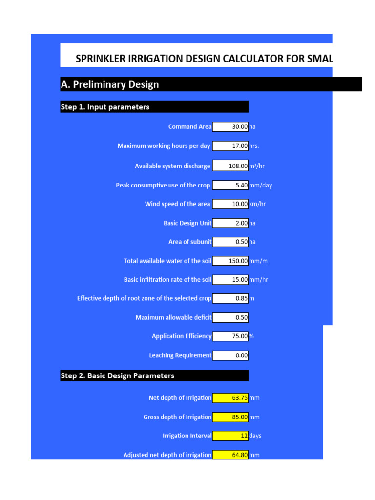 Sprinkler Design Template | PDF | Irrigation | Pump