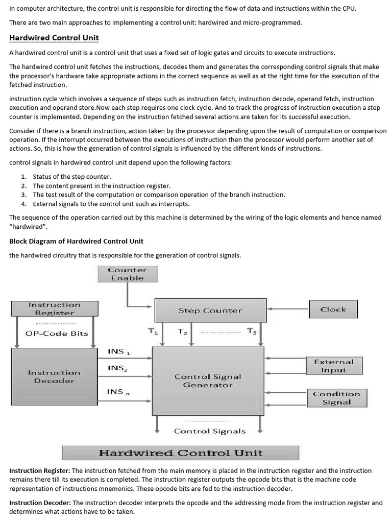 Hardwired Control Unit | PDF | Central Processing Unit | Computer Engineering