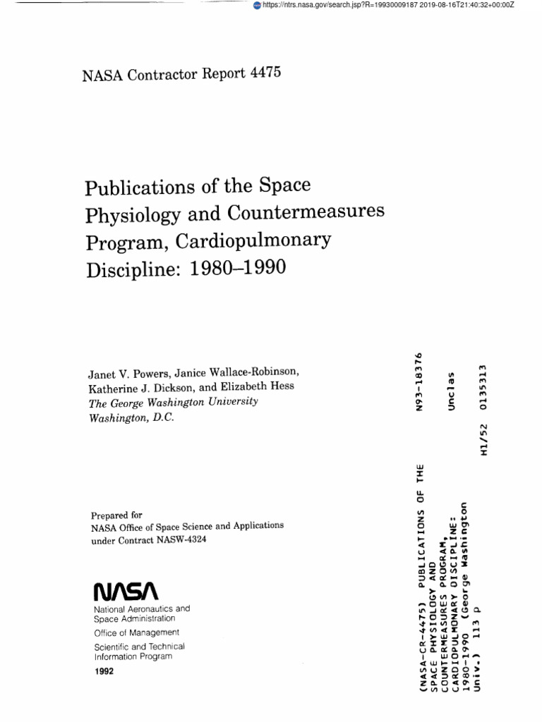 NASA Report | PDF | Lung | Medical Specialties