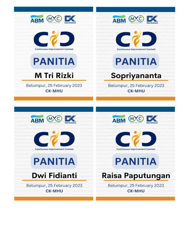 Name Tag Panitia | PDF