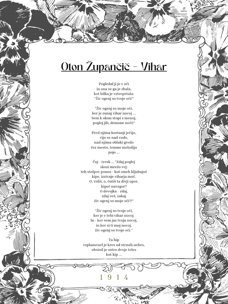 Black and White Vintage Flower Frame Wedding Program | PDF
