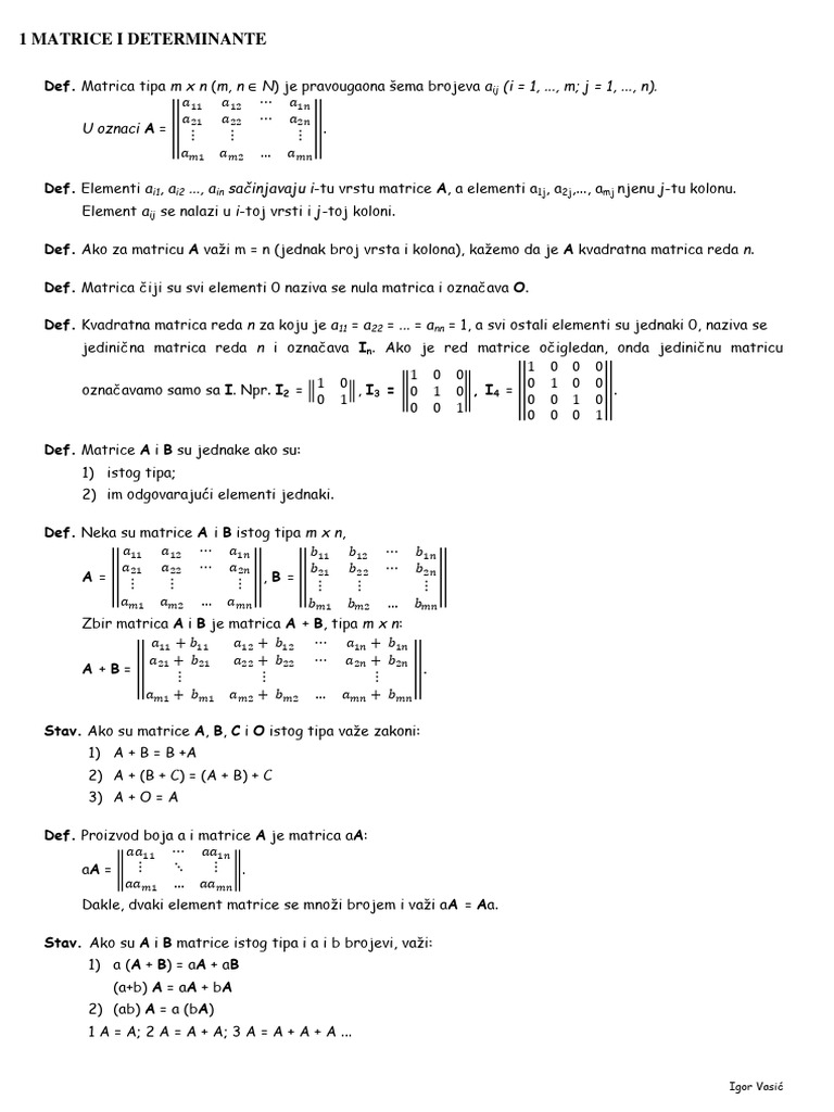 Skripta Matematika 1. Deo | PDF