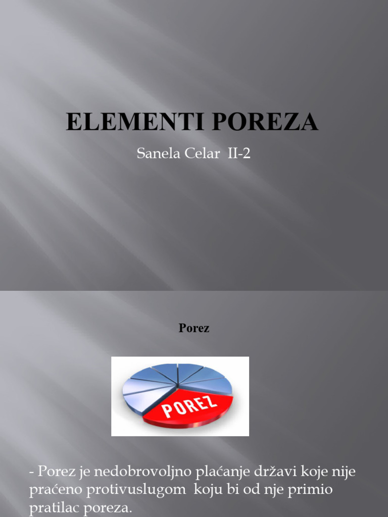 Elementi Poreza | PDF