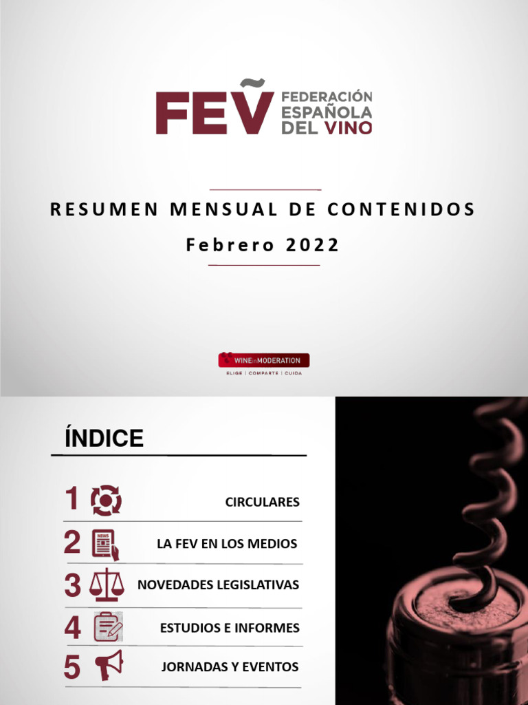 2 Feb22 Resumen Mensual de Contenidos Fev | PDF | Vino | España