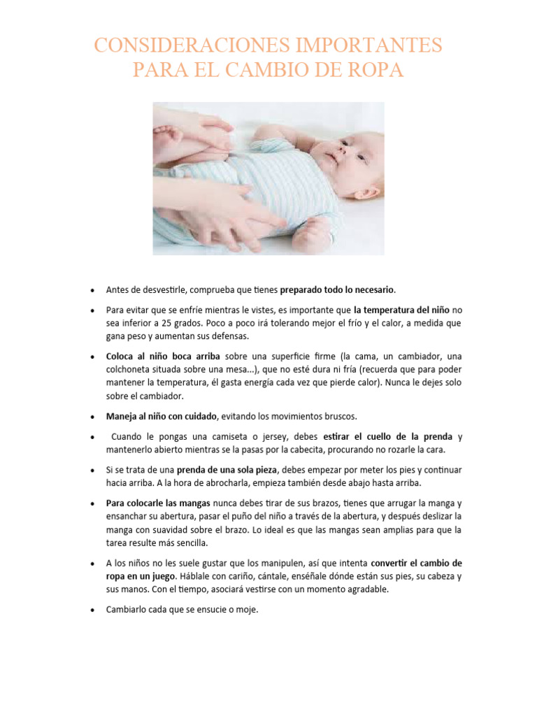Consideraciones para Cambio de Ropa | PDF