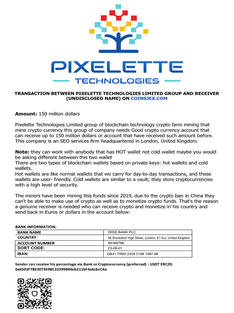 Pixelette Technologies C - 093026 | PDF | Cryptocurrency | Bitcoin