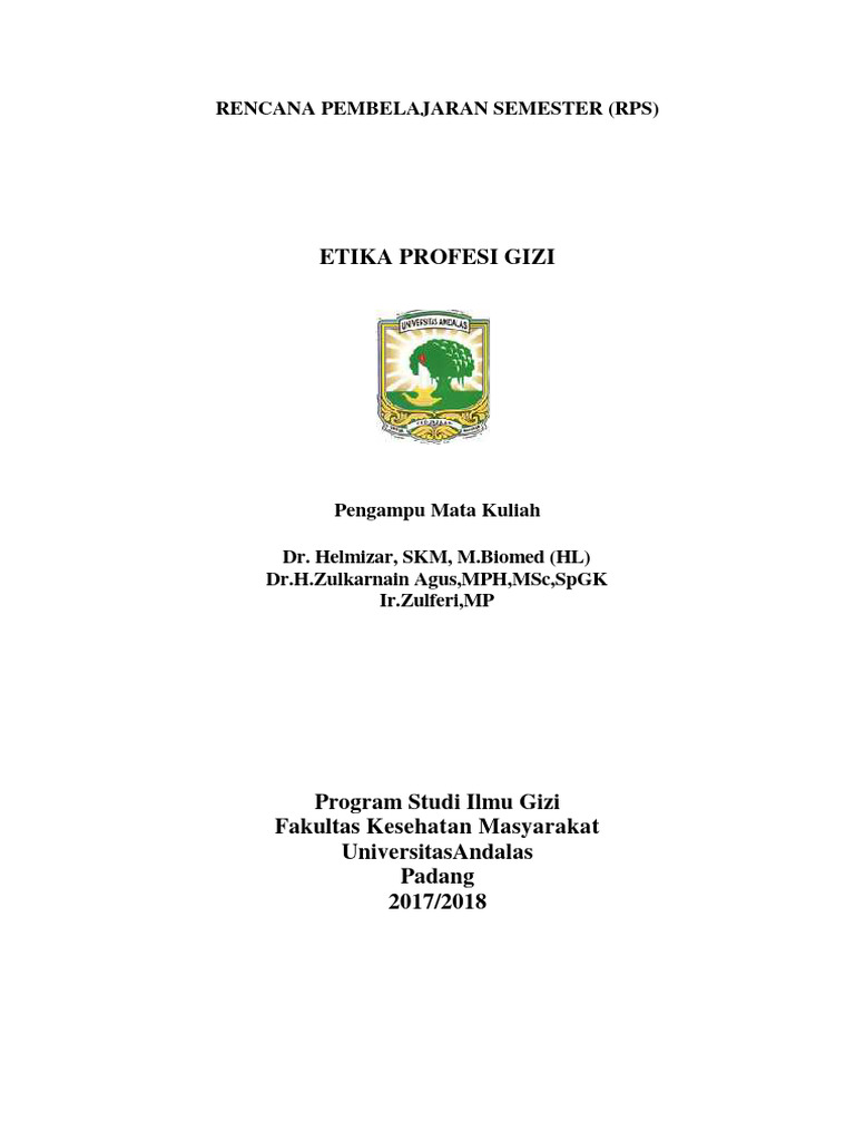 (123dok - Com) Rps Dan Daftar Nilai Mata Kuliah Etika Profesi Gizi ...
