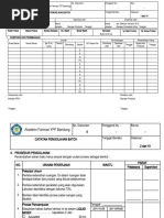 Prosedur Pengisian Batch Record Obat | PDF | Teknologi & Rekayasa