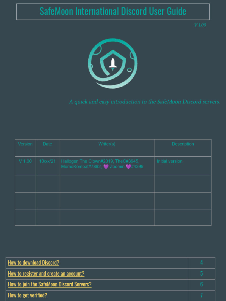 A Quick and Easy Introduction To The Safemoon Discord Servers | PDF | Internet Forum | Computer ...