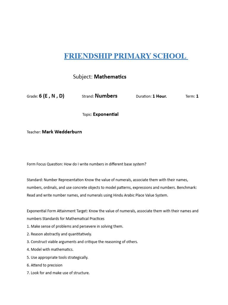Lesson Plan Scale Drawing | PDF | Exponentiation | Knowledge