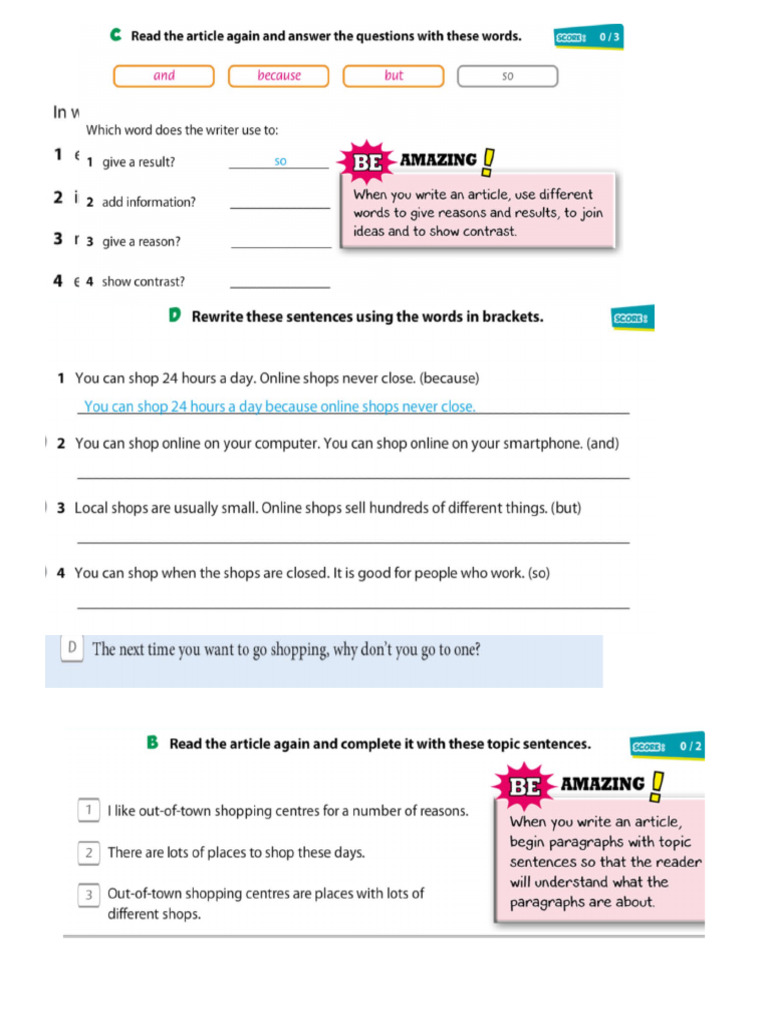 Writing - Shopping-Article - A2 Level | PDF