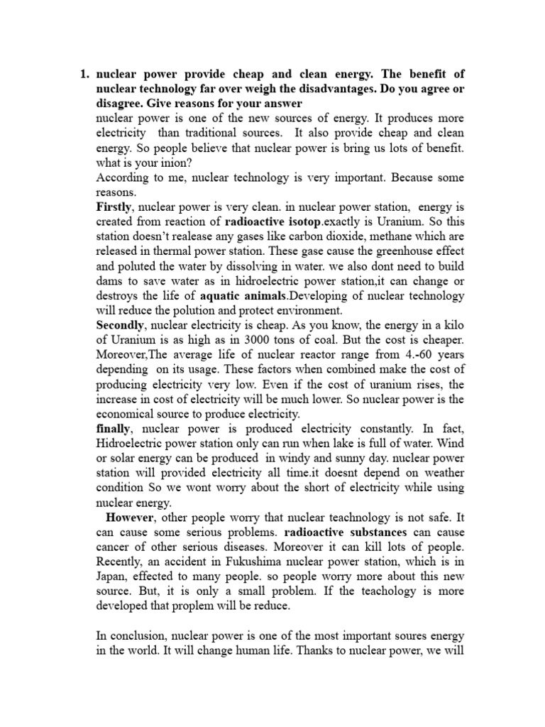 Nuclear Energy | PDF | Nuclear Power | Power Station