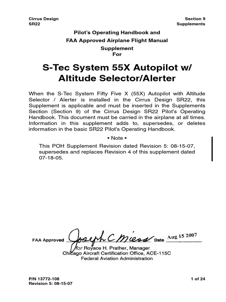 S-Tec 55X Autopilot | PDF | Aircraft Flight Control System | Aircraft