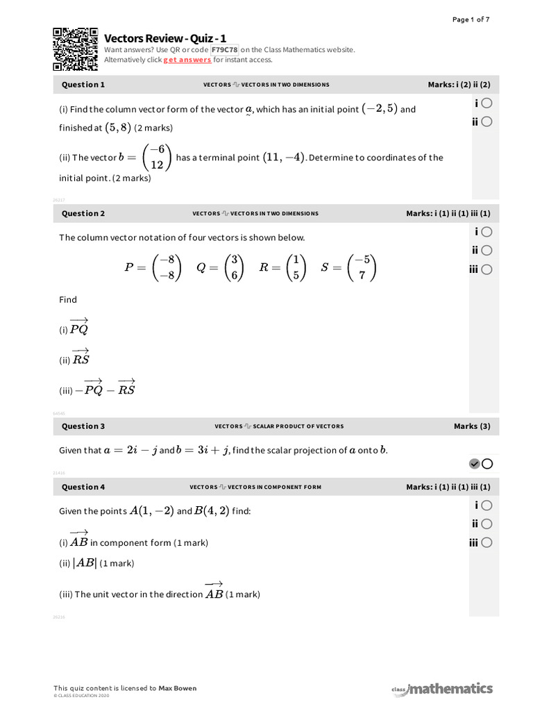 Vectors Review Pdf Euclidean Vector Mathematical Objects