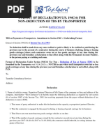 Transporter TDS Non-Deduction Declaration 2025-26 | PDF