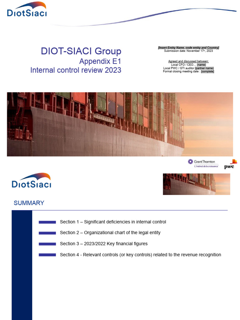 Appendix E1 - Internal Control Review 2023 (Ok) | PDF | Internal ...