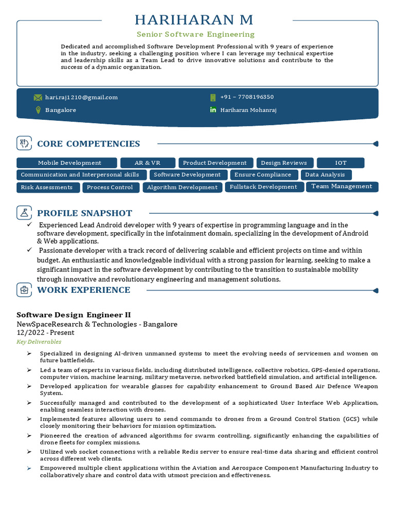 Harish - Resume | PDF | Android (Operating System) | Usability