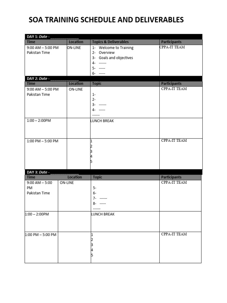 Sample Format Soa Training Pdf