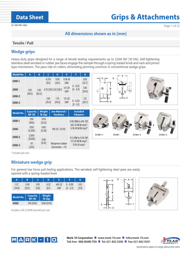 Data Sheet Grips | PDF | Mechanical Engineering | Manufactured Goods