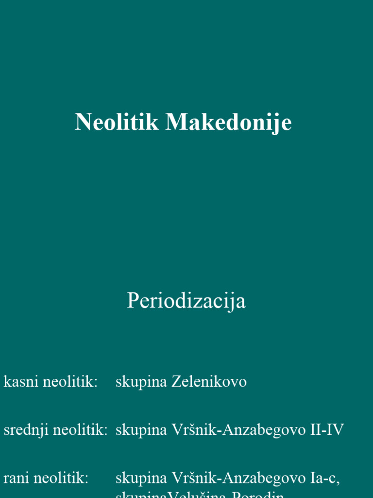 Neolitik Makedonije | PDF