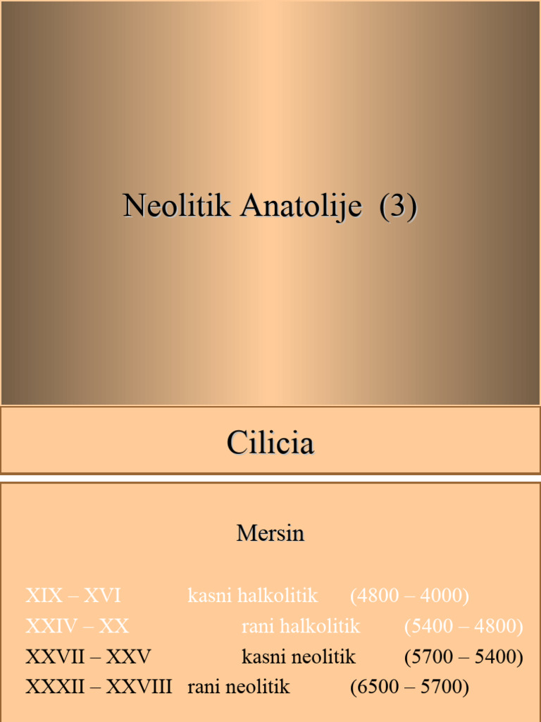 Neolitik Anatolije 3 Cilicia | PDF