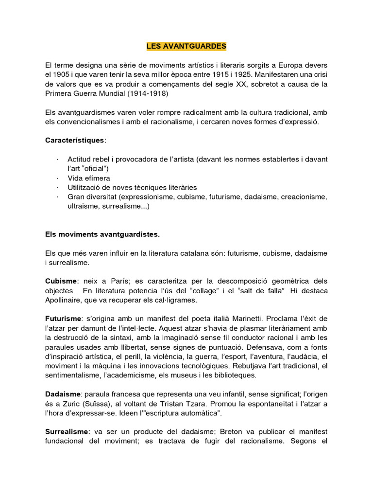 Les Avantguardes | PDF