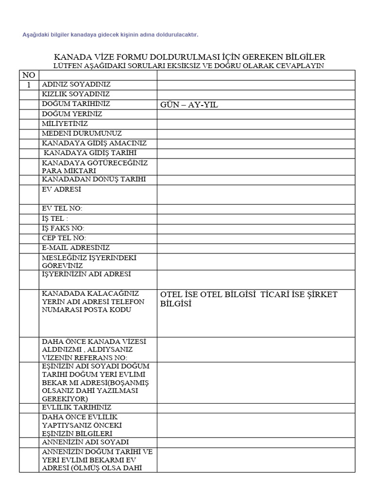 Kanada Form Klavuzu | PDF