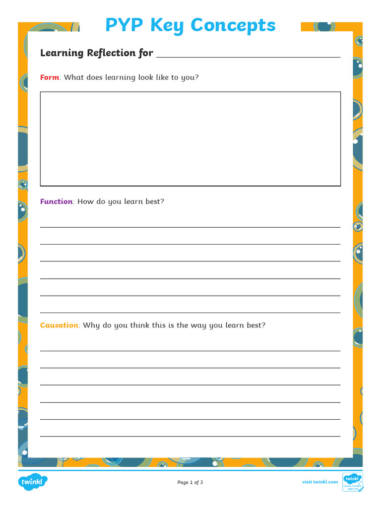 PYP Key Concepts Reflection | PDF