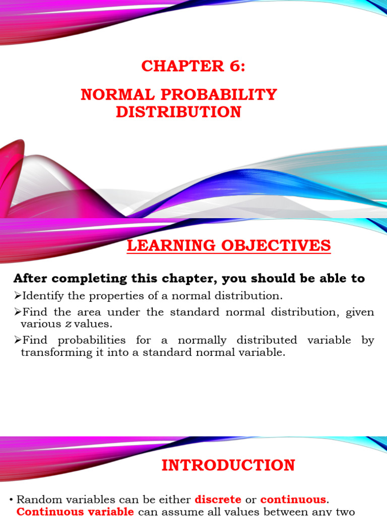 P&S 6 | PDF | Probability Distribution | Normal Distribution
