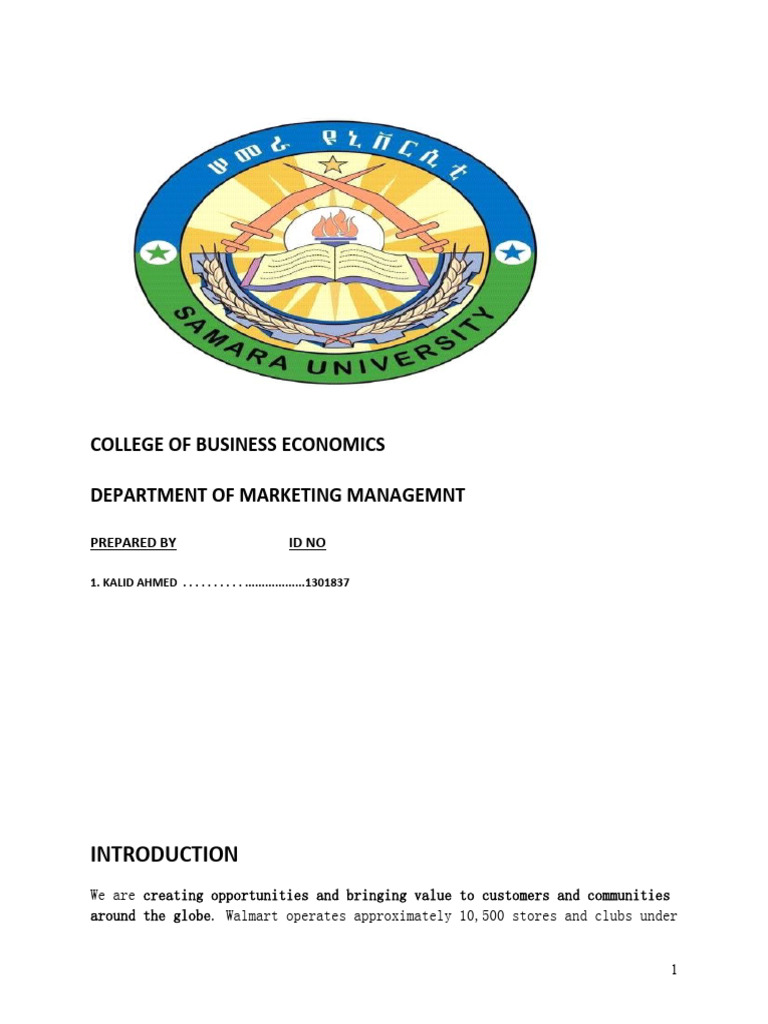 Walmart Company MKT Plan | PDF | Walmart | Retail