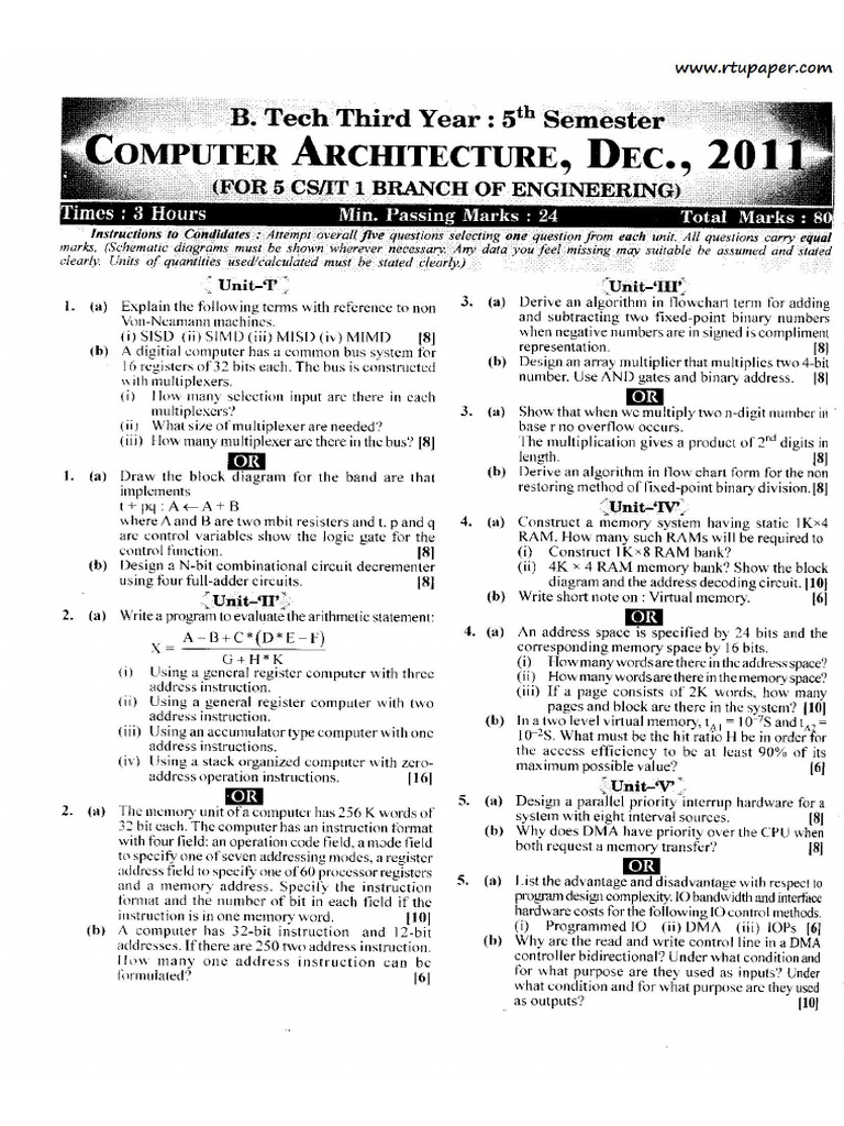 2011 Computer Architecture | PDF