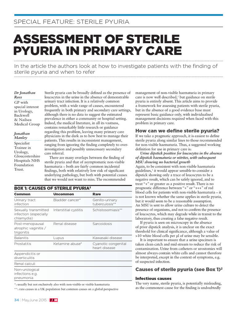 BJFM May 34-37 Sterile Pyuria | PDF | Urinary Tract Infection | Kidney