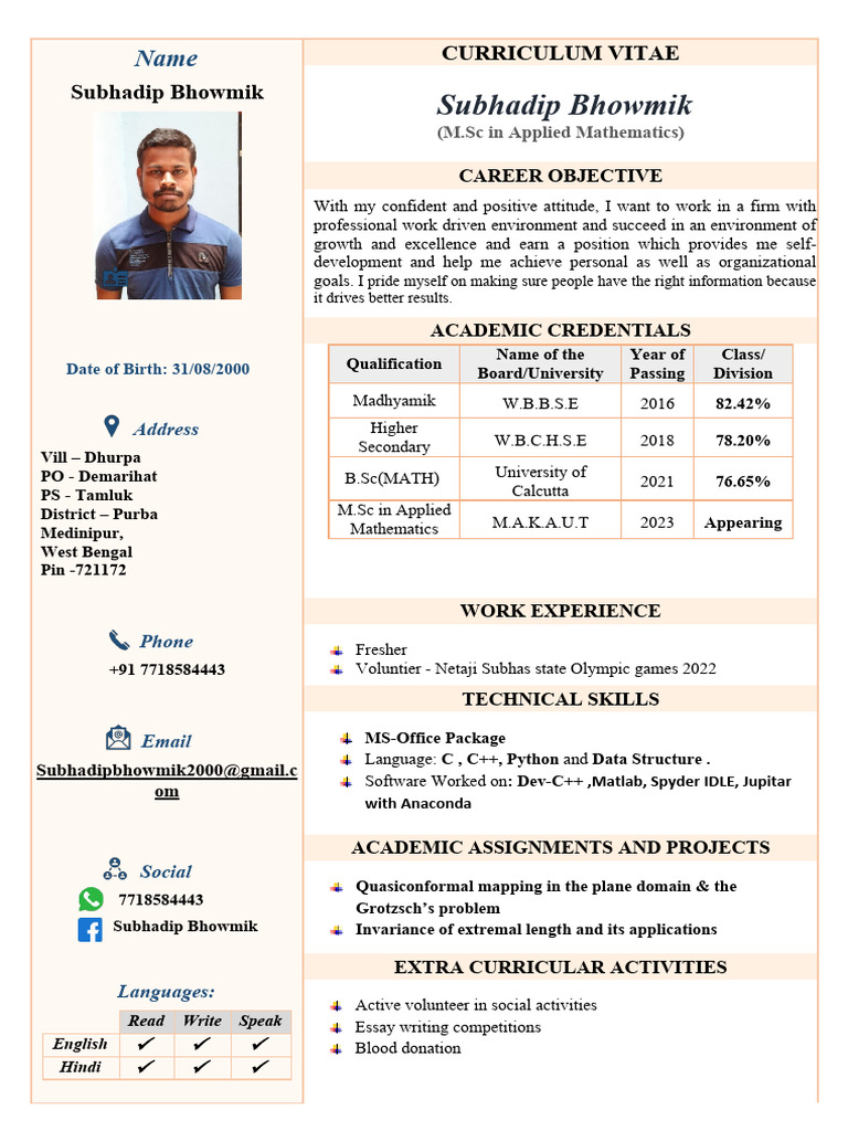 Subhadip CV | PDF