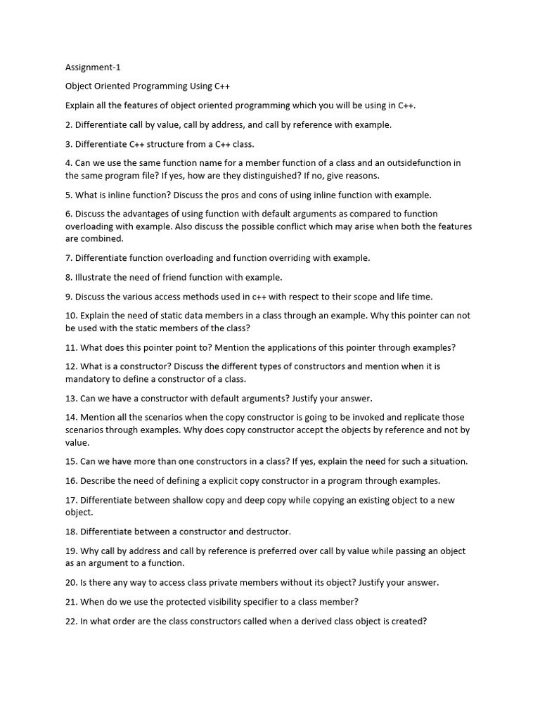 Assignment 1 Object Oriented Programming Pdf Class Computer
